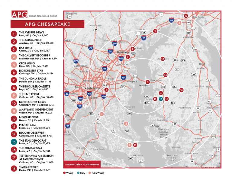 APG Regional Maps with Circulation_Chesapeake - Adams Publishing Group